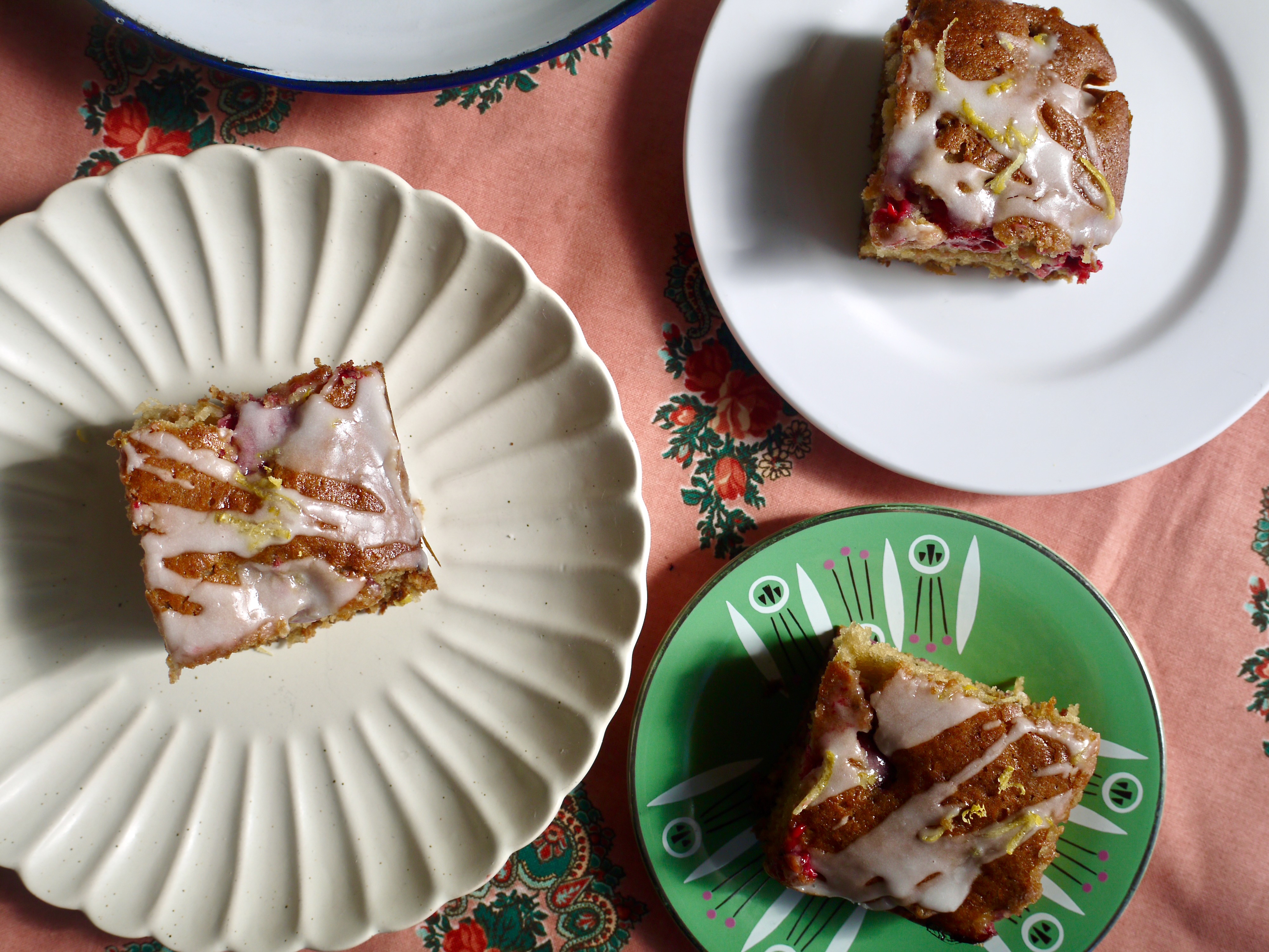 Raspberry Marzipan Cake with Lemon Glaze – Hungry and Frozen